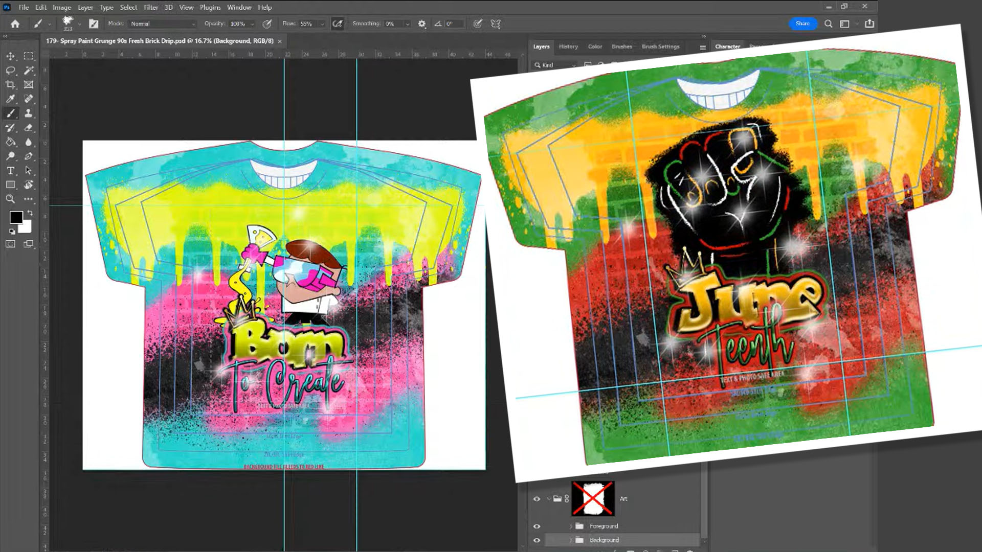 PSD-179: Spray Paint Grunge 90s Fresh Brick Drip Juneteenth | Photoshop ...