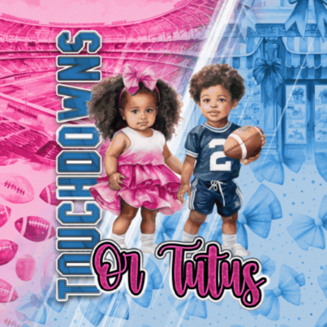 PSD-250: Gender Reveal Basketball Bows Touchdown Tutus Football VS ...