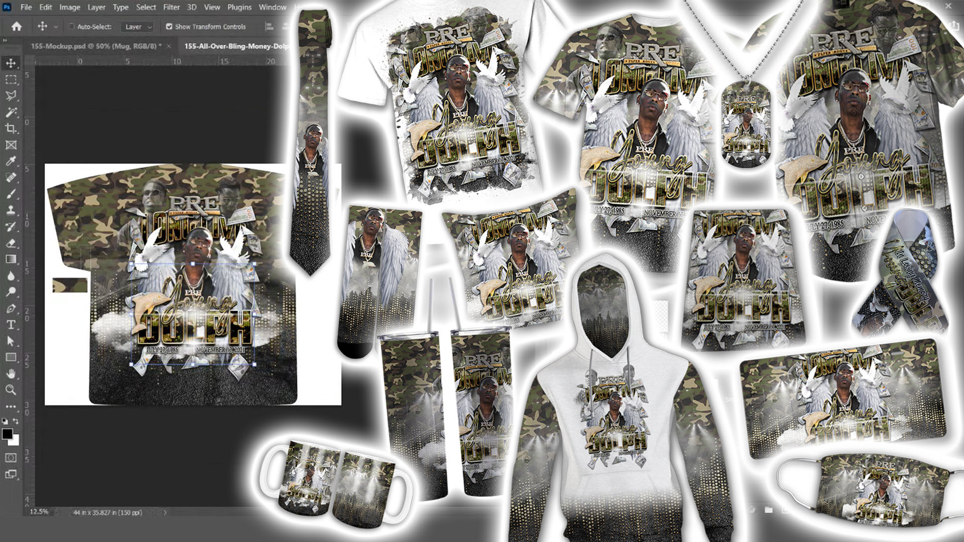 PSD-155: All-Over-Bling-Money-Dolph-Road-Clouds-Remembrance | Photoshop ...